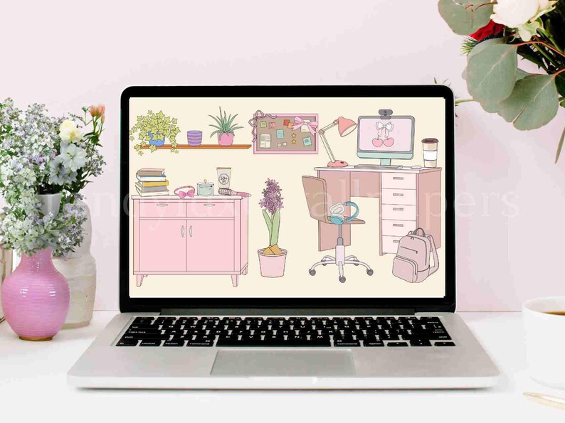 Cute Kawaii Room Desktop Wallpaper, MacBook Wallpaper, Computer ...