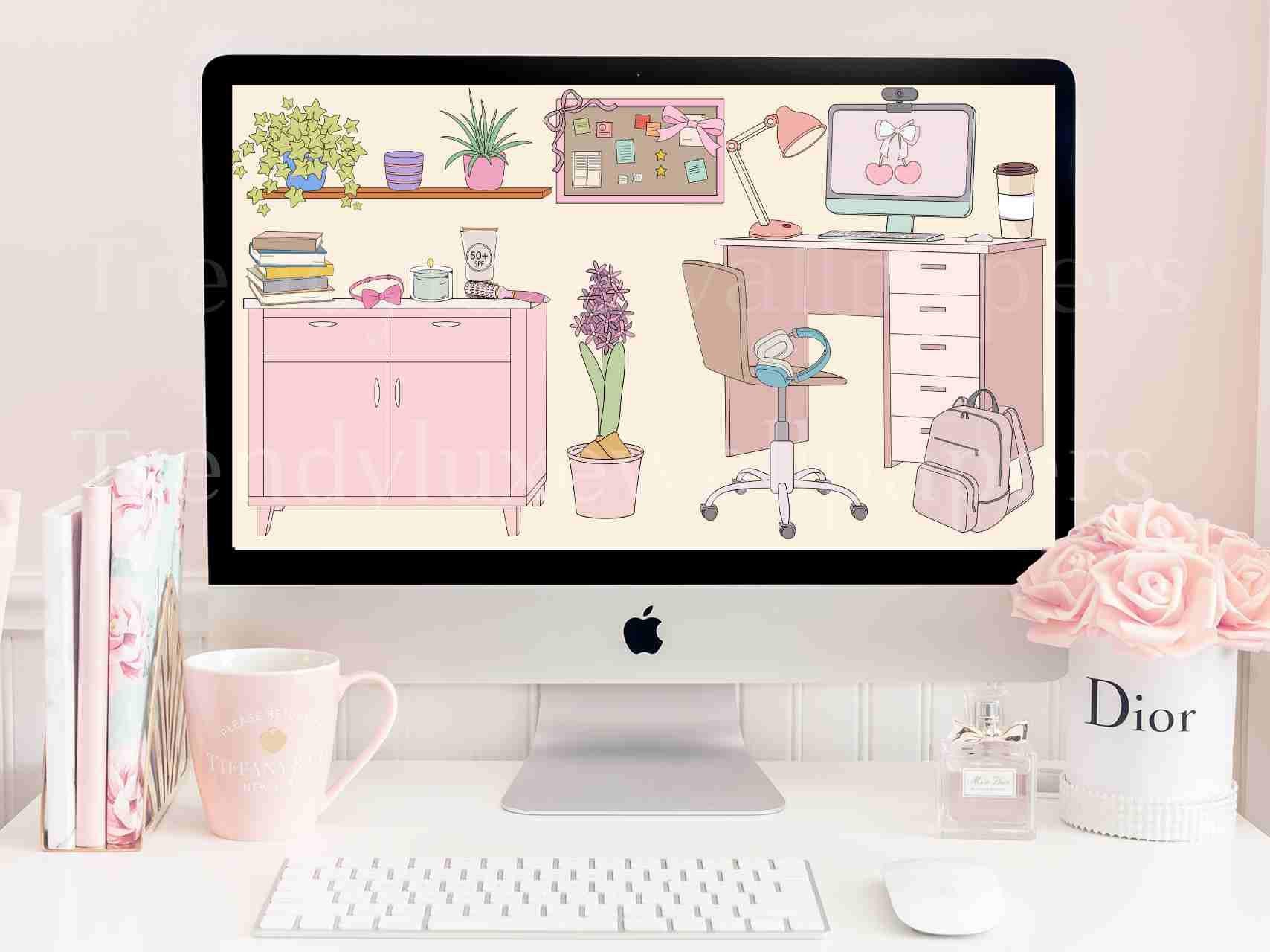Cute Kawaii Room Desktop Wallpaper, MacBook Wallpaper, Computer ...