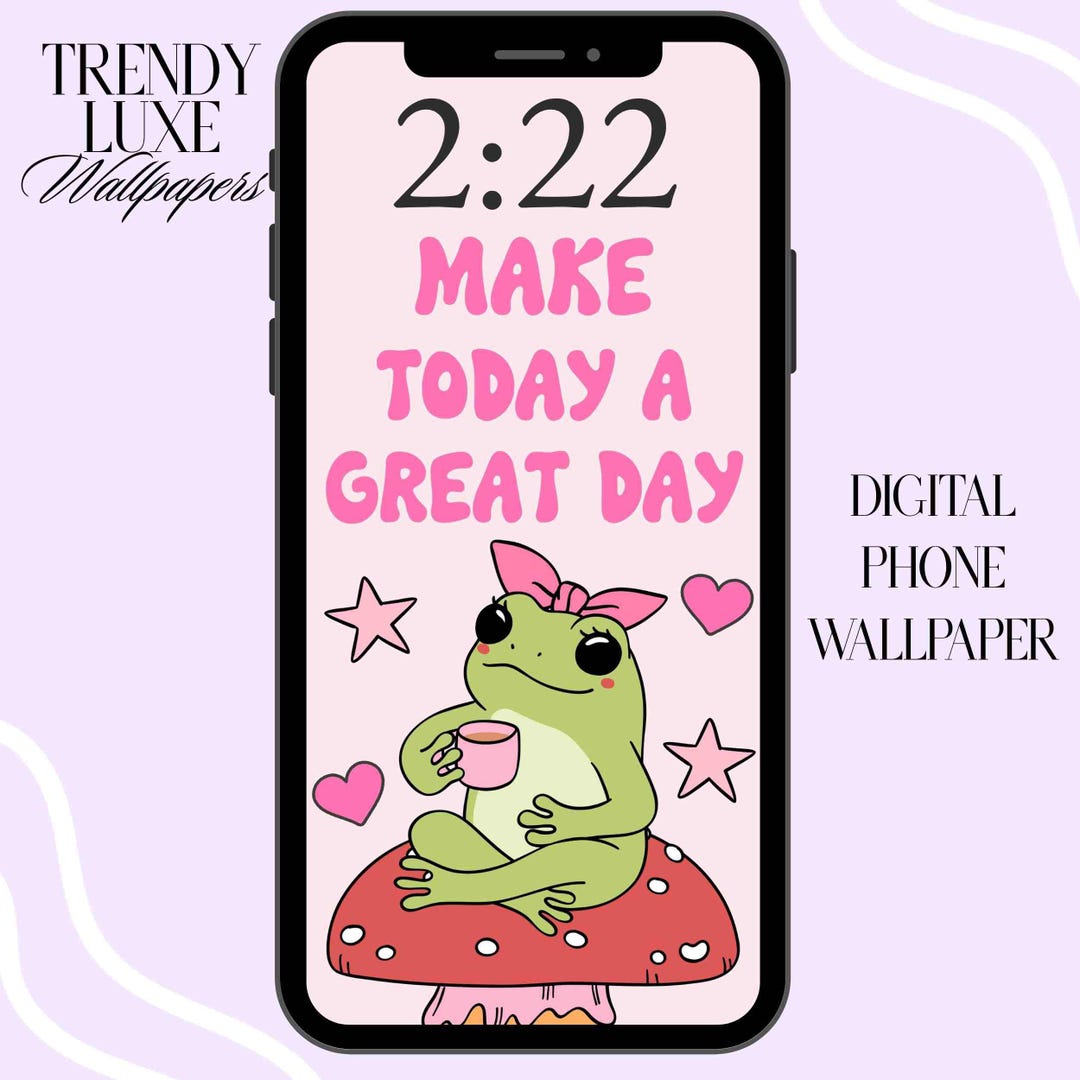 Funny Frog Phone Wallpaper, Kawaii Frog iPhone Wallpaper, Cute Phone ...