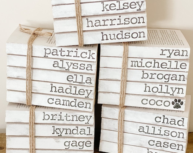 Stamped Books, Books With Names, Decorative Books, Farmhouse Books ...