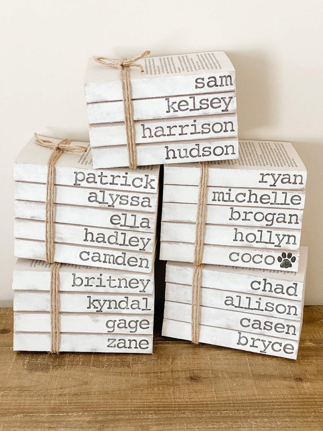 Stamped Books, Books With Names, Decorative Books, Farmhouse Books ...