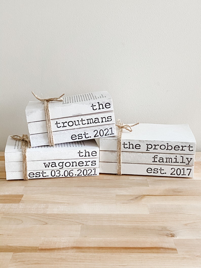 Personalized Stamped Books Stamped Books Housewarming Gift | Etsy