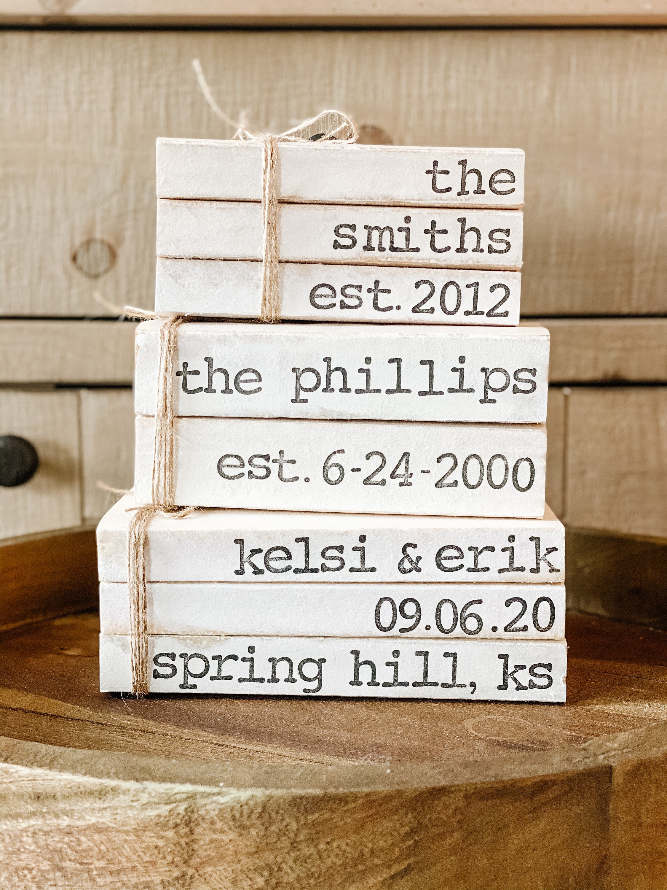 Stamped Books Books With Names Wedding Gift Anniversary | Etsy