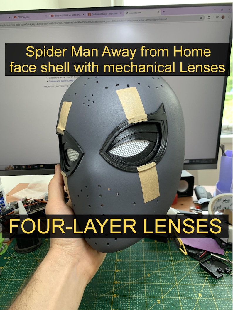 SPIDER-MAN Away From Home Face Mask With FOUR Mechanical Lenses - Etsy