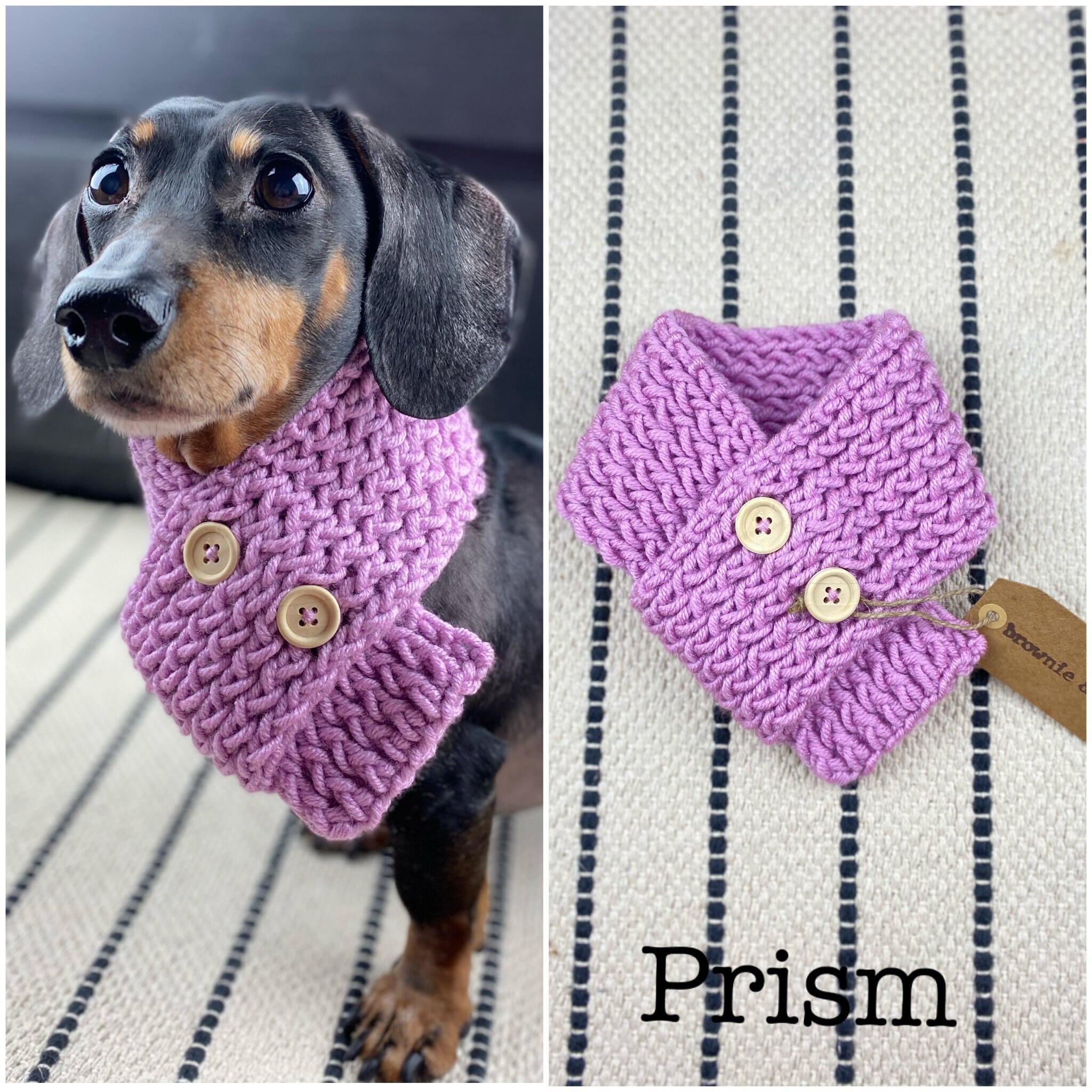 100% Handmade Handknitted Wool blend dog scarf | Etsy