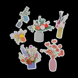 Flower Bouquet Stickers Pack of 6 Cute Stickers Stickers | Etsy