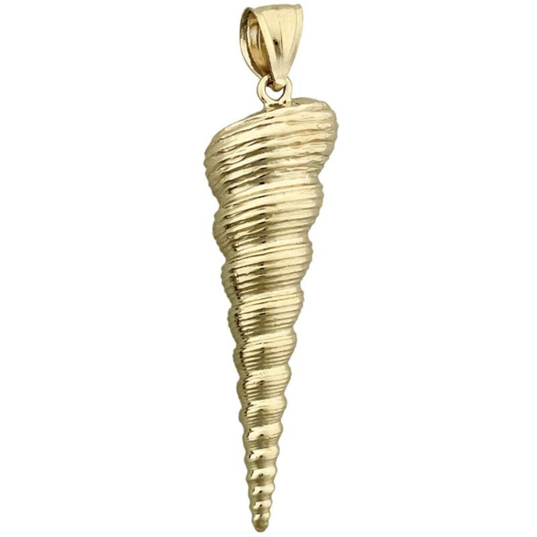 14K Gold 40MM Gastropod Mollusk Auger Seashell Pendant - Etsy