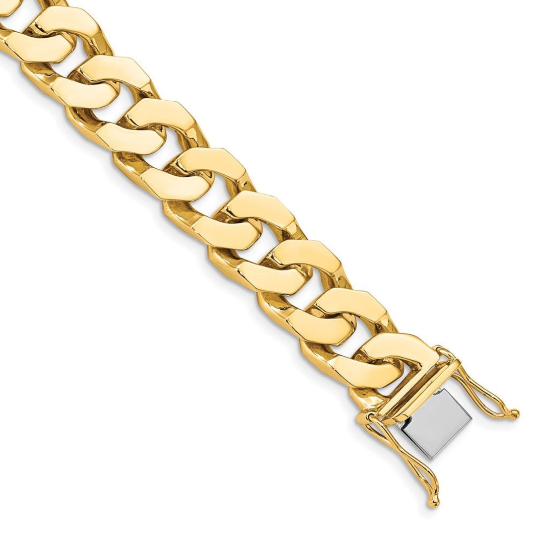 Solid 14K Yellow Gold 20 Inch 11.6mm Hand Polished Fancy Link With Box ...