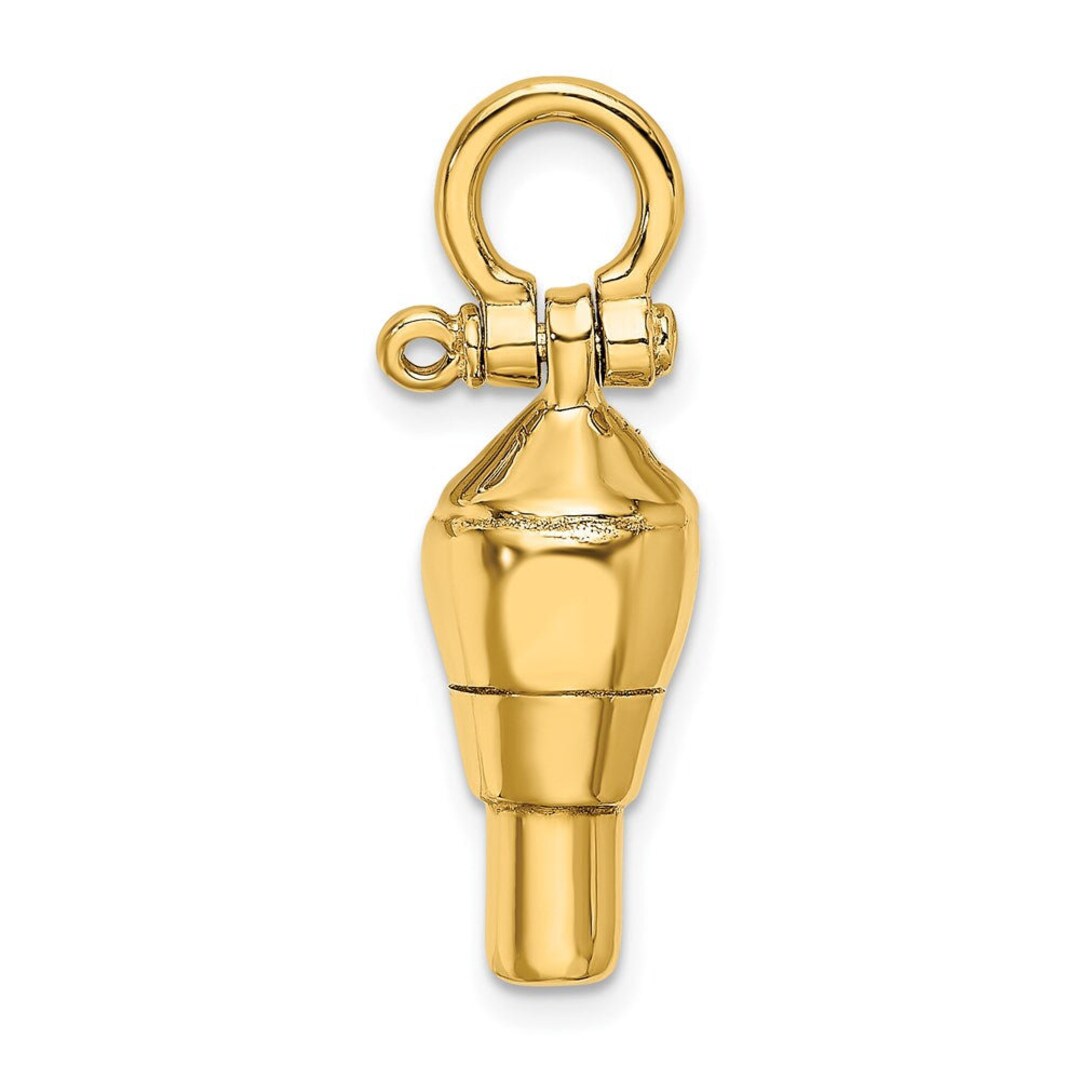 14k Yellow Gold 3-D Swivel W/ Shackle Bail Charm - Etsy