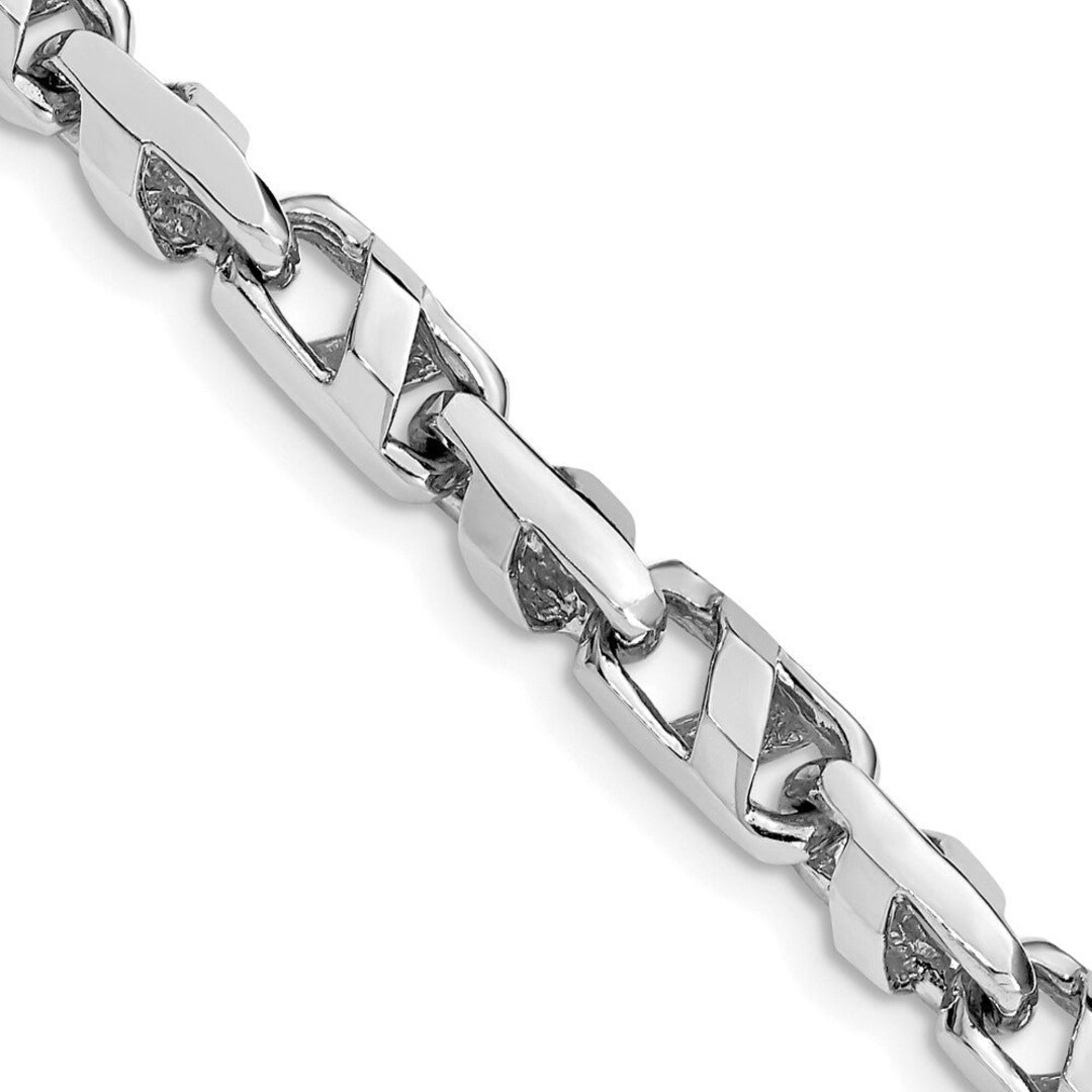 Solid 14K White Gold 20 Inch 5.5mm Fancy Link With Fancy Lobster Clasp ...