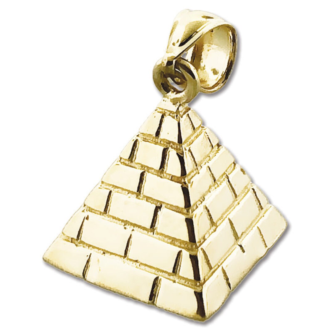 14K Gold 3D Egyptian Pyramid Charm - Etsy
