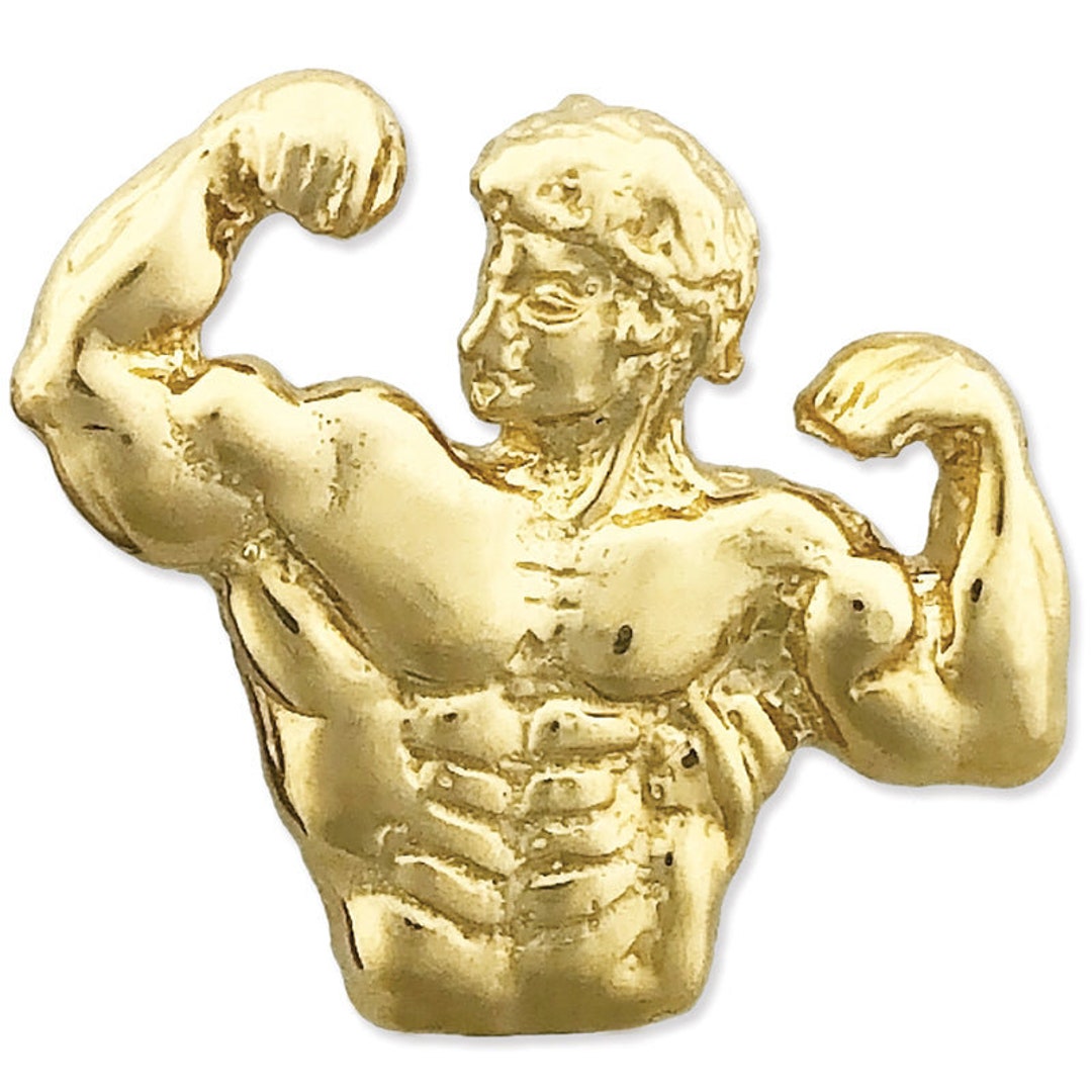 14K Gold Bodybuilder Biceps Pendant Slide - Etsy