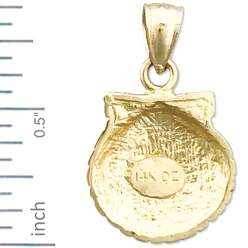 14K Gold 14MM Scallop Shell Mini Charm - Etsy