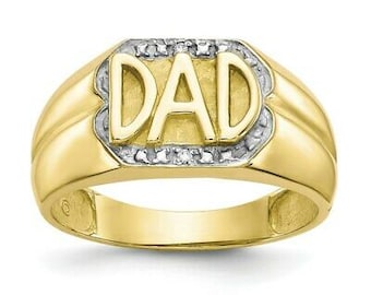 10k Gold Dad Ring - Etsy