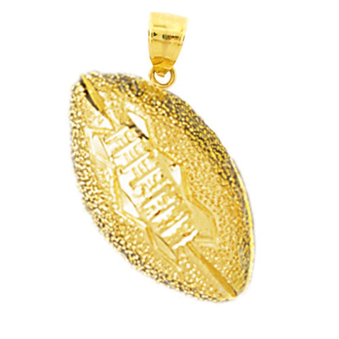 14K Gold 3D Football Pendant - Etsy