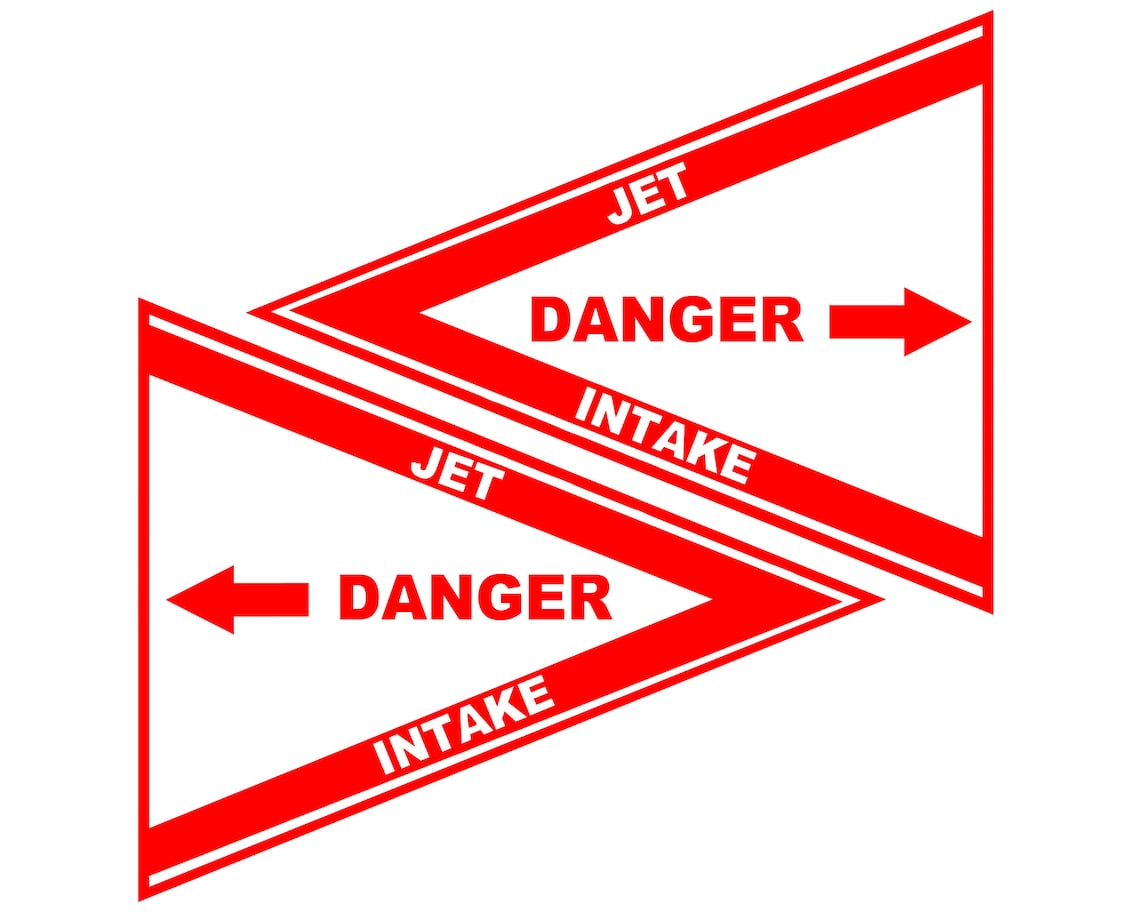 Danger Jet Intake Warning Sign Aviation Aircraft 1 Pair | Etsy