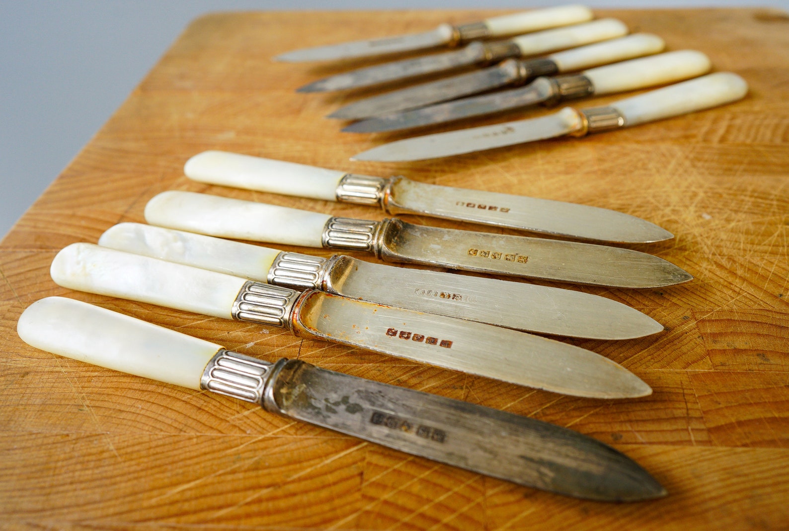 Antique Harrison Brothers & Howson Knife Set/ 1800s Flatware Cutlery ...