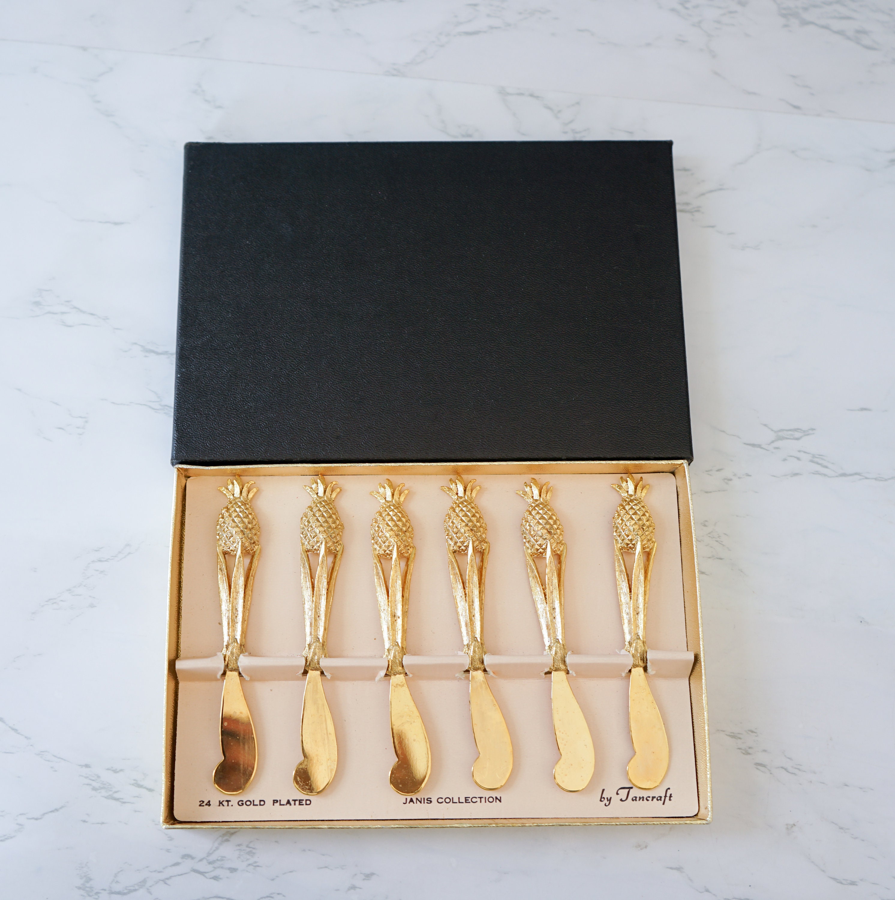 Midcentury Pineapple Cocktail Knife Spreader Set by Tancraft - Etsy
