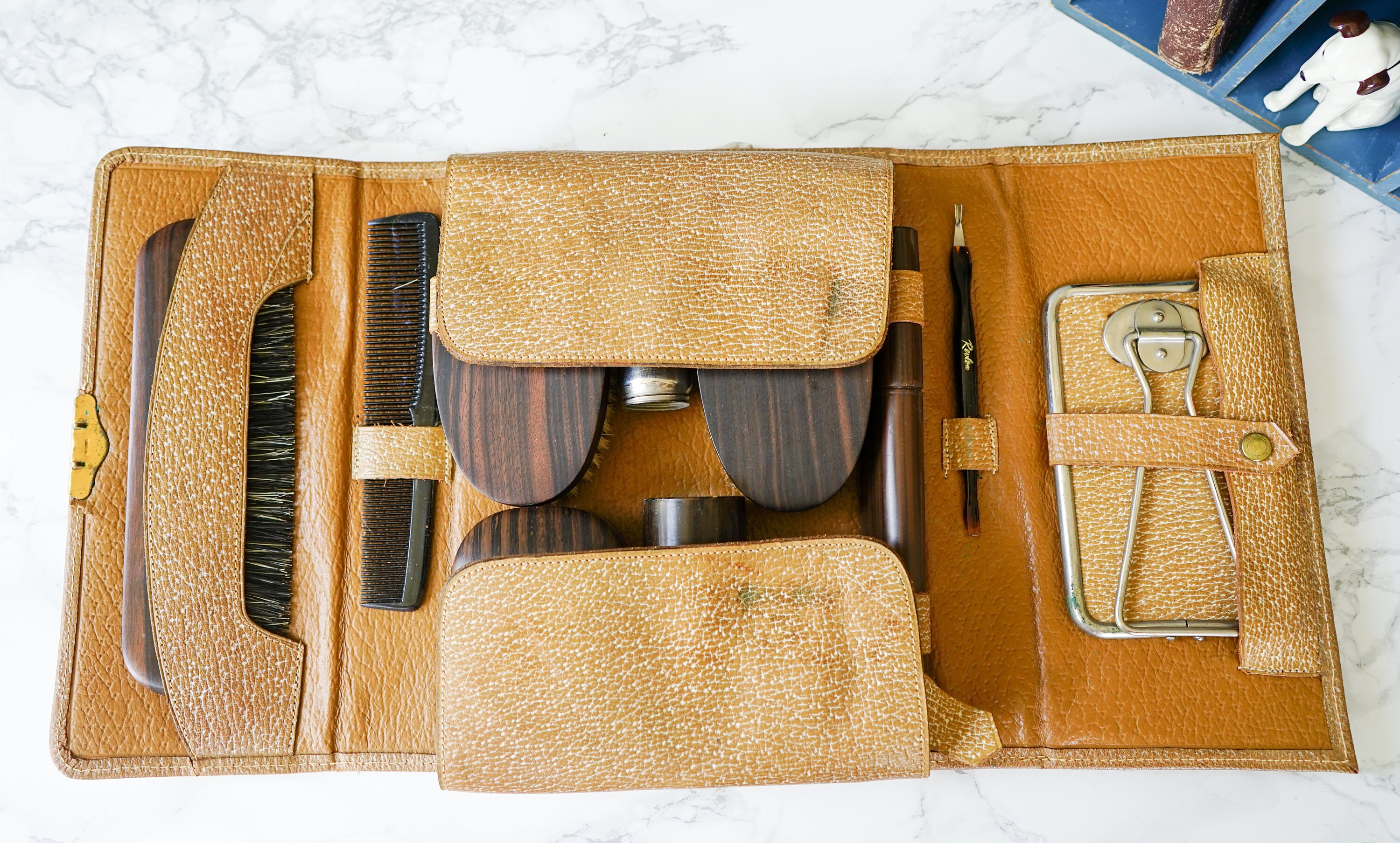 Vintage Men Grooming Kit/ 1950s Vanity Set/ Travel Shaving Kit/ Vintage ...