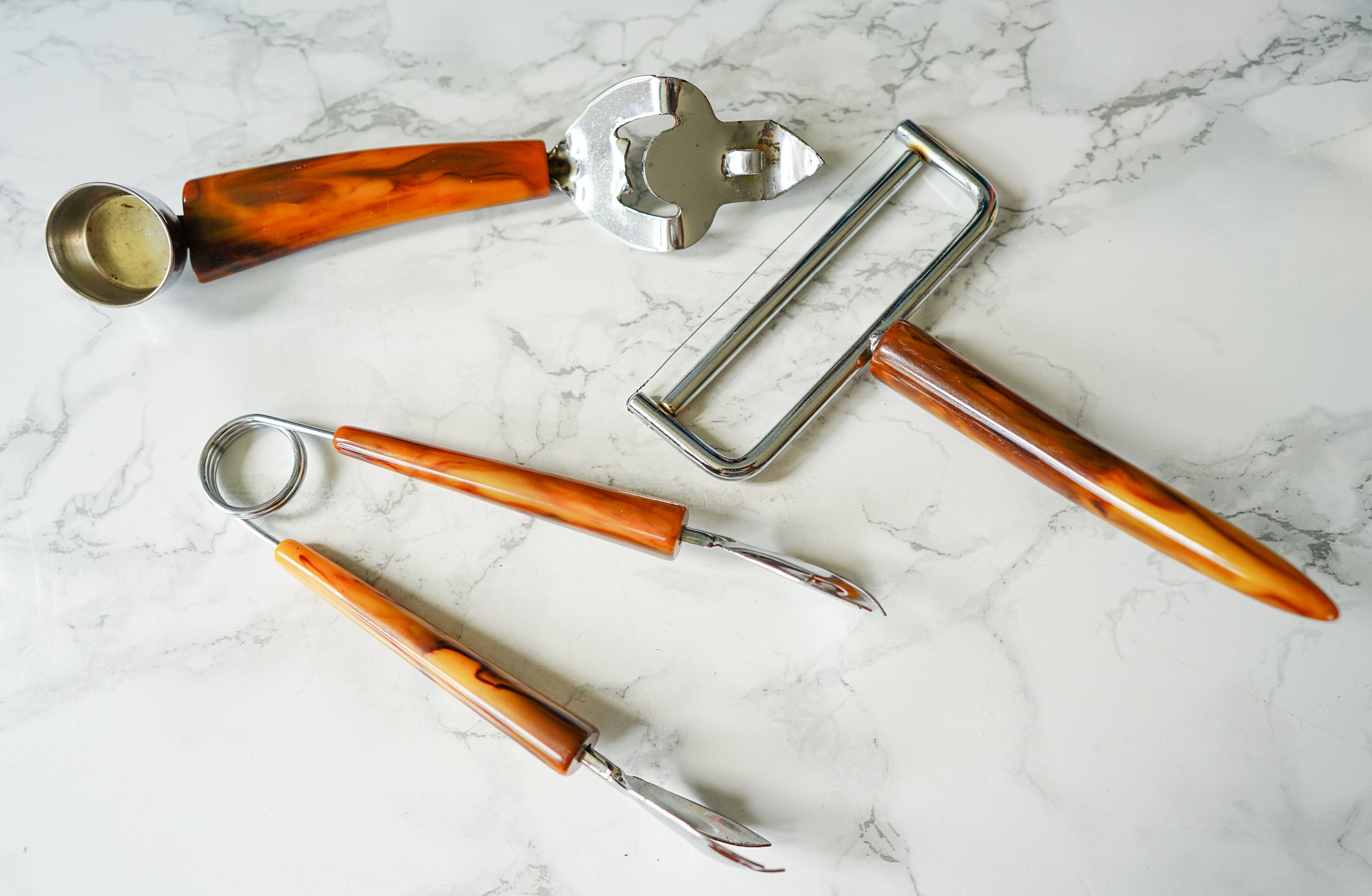 Vintage Bakelite Bar Tool Set/ Retro Barware/ 1950s Bar Tools/ Vintage ...