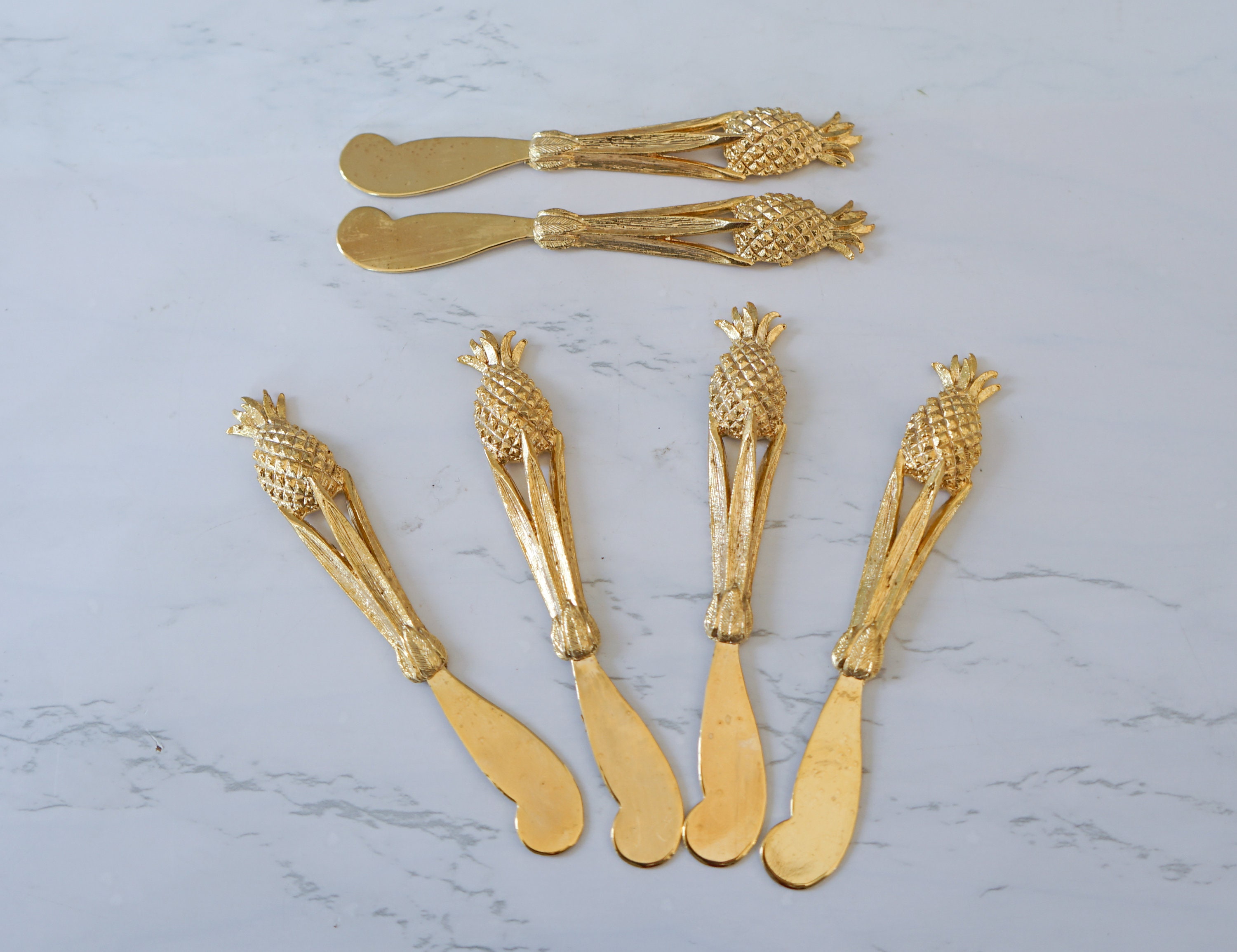 Midcentury Pineapple Cocktail Knife Spreader Set by Tancraft - Etsy