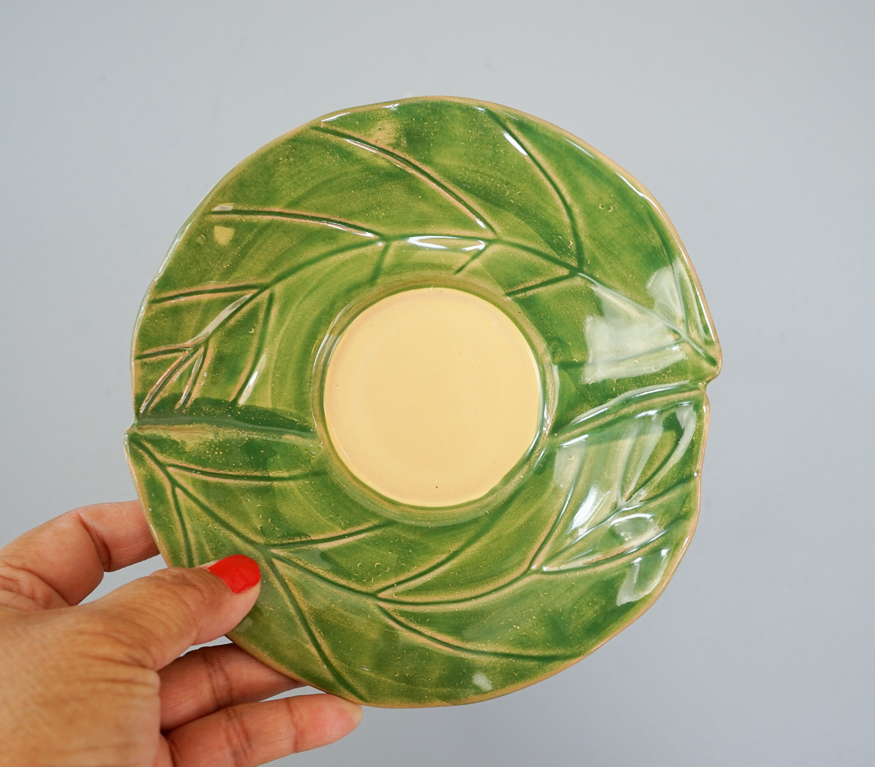 Vintage Peaches BLOCK MOLDE Barbara Eigen 4 Teacup Sets Portugal/ 1990s Teacup Saucer Set ...