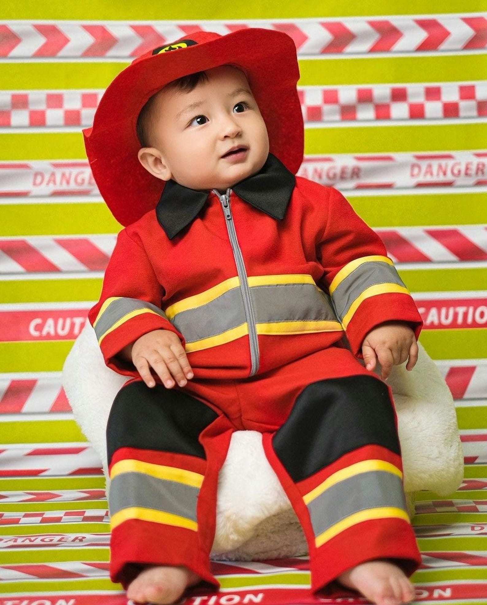 Firefighter Costume for Boy or Toddler, Size 0-5 Years ,fireman Costume, Firefighter Costume ...