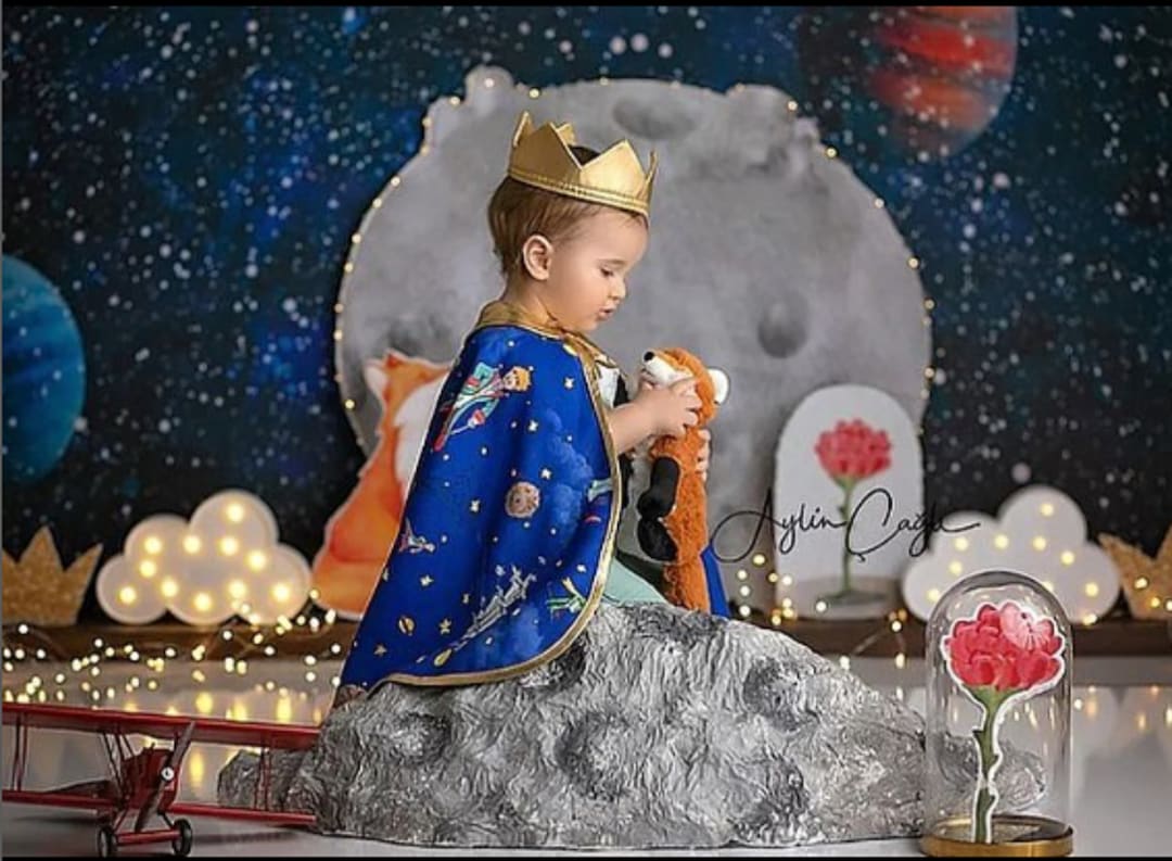 Little Prince's Costume -custom Kid's Cape and King Crown - Handmade ...