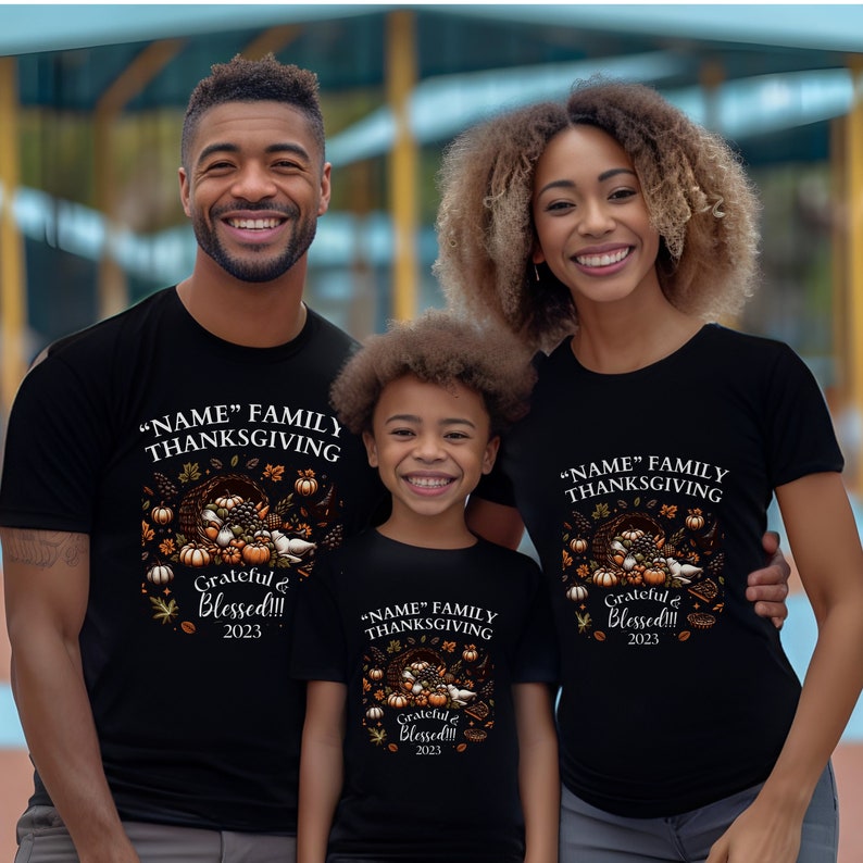 Custom Family Thanksgiving 2023 Shirts Personalized Tees and ...