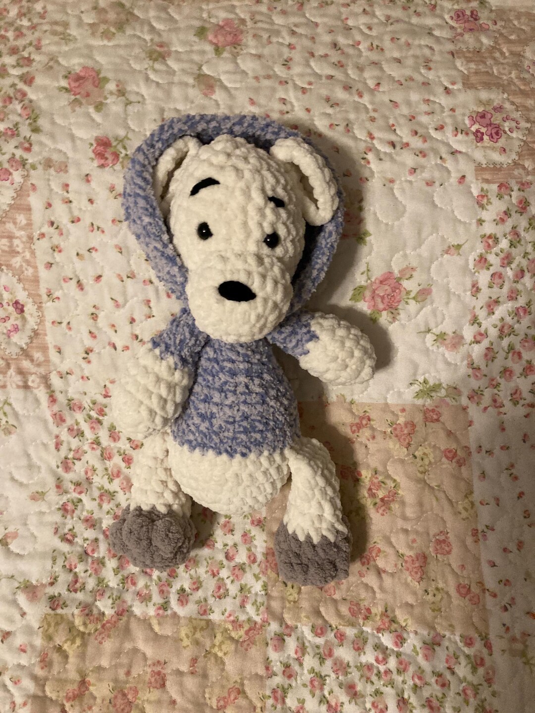 Teddy Bear With Hoodie Cuddle Plushie Lovey - Etsy