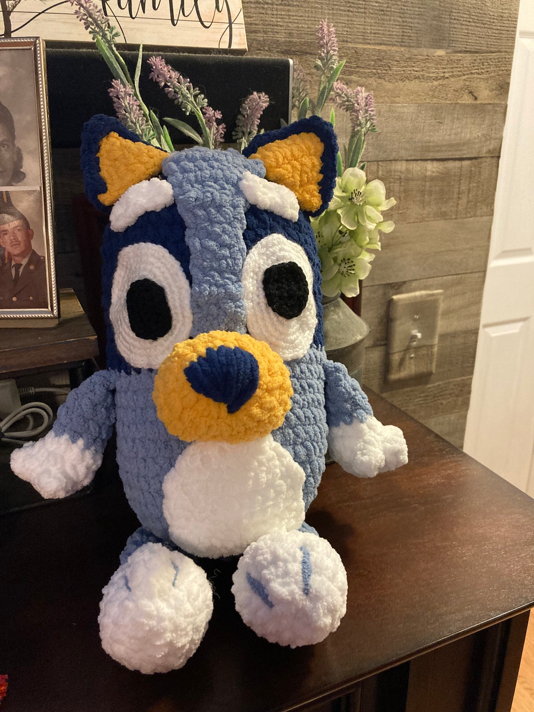 Bluey Crocheted Kuddler Lovey Snuggler - Etsy