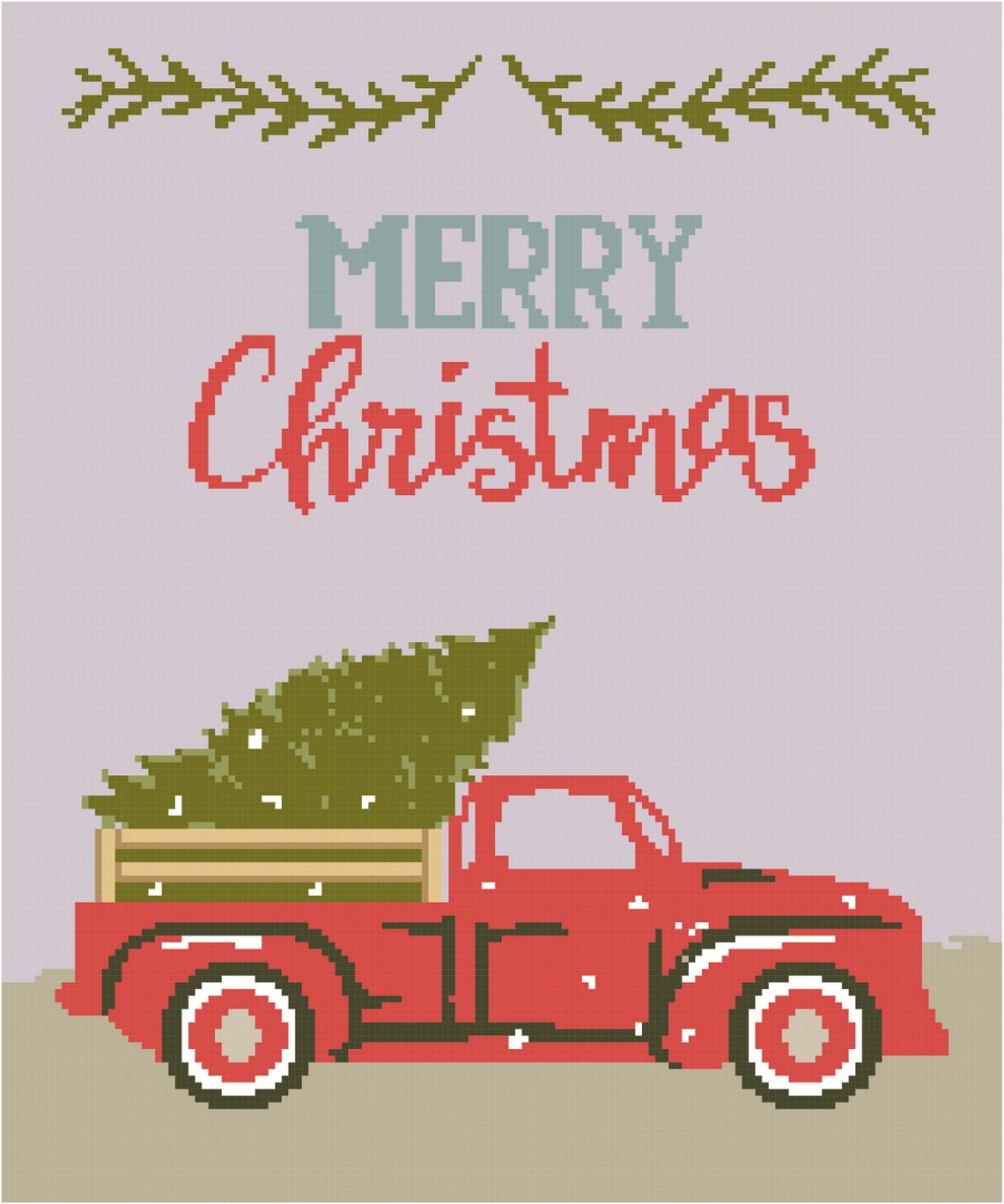 Pattern: Red Truck Christmas - Etsy