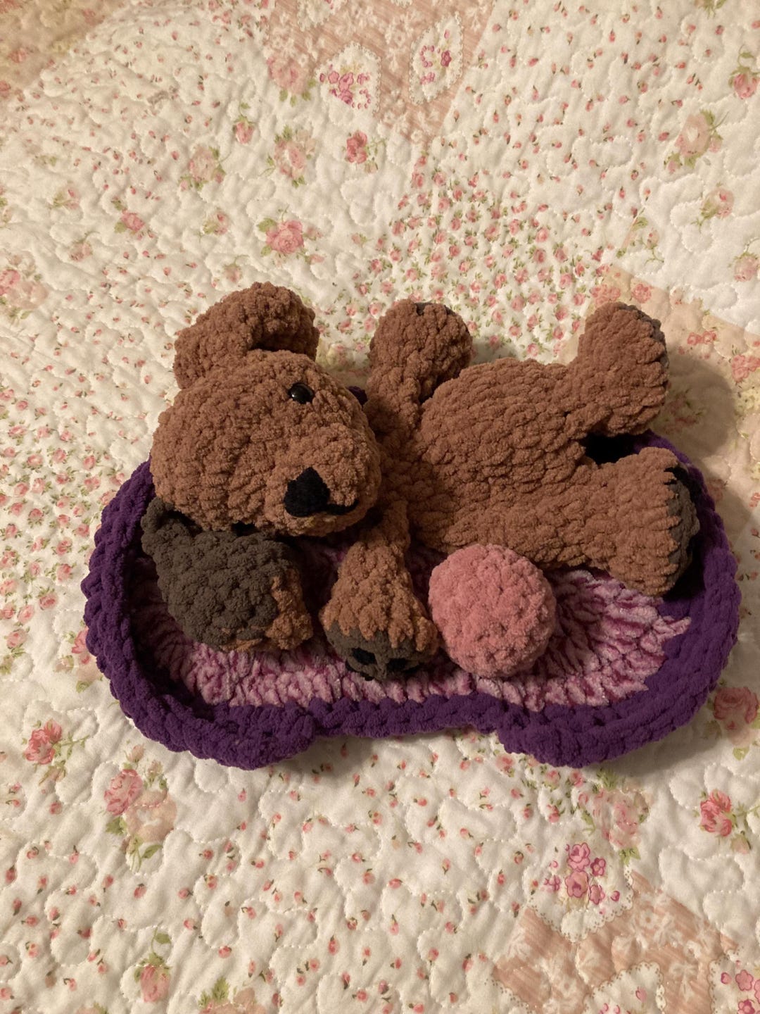 Puppy With Bed and Ball Cuddle Plushie Lovey - Etsy