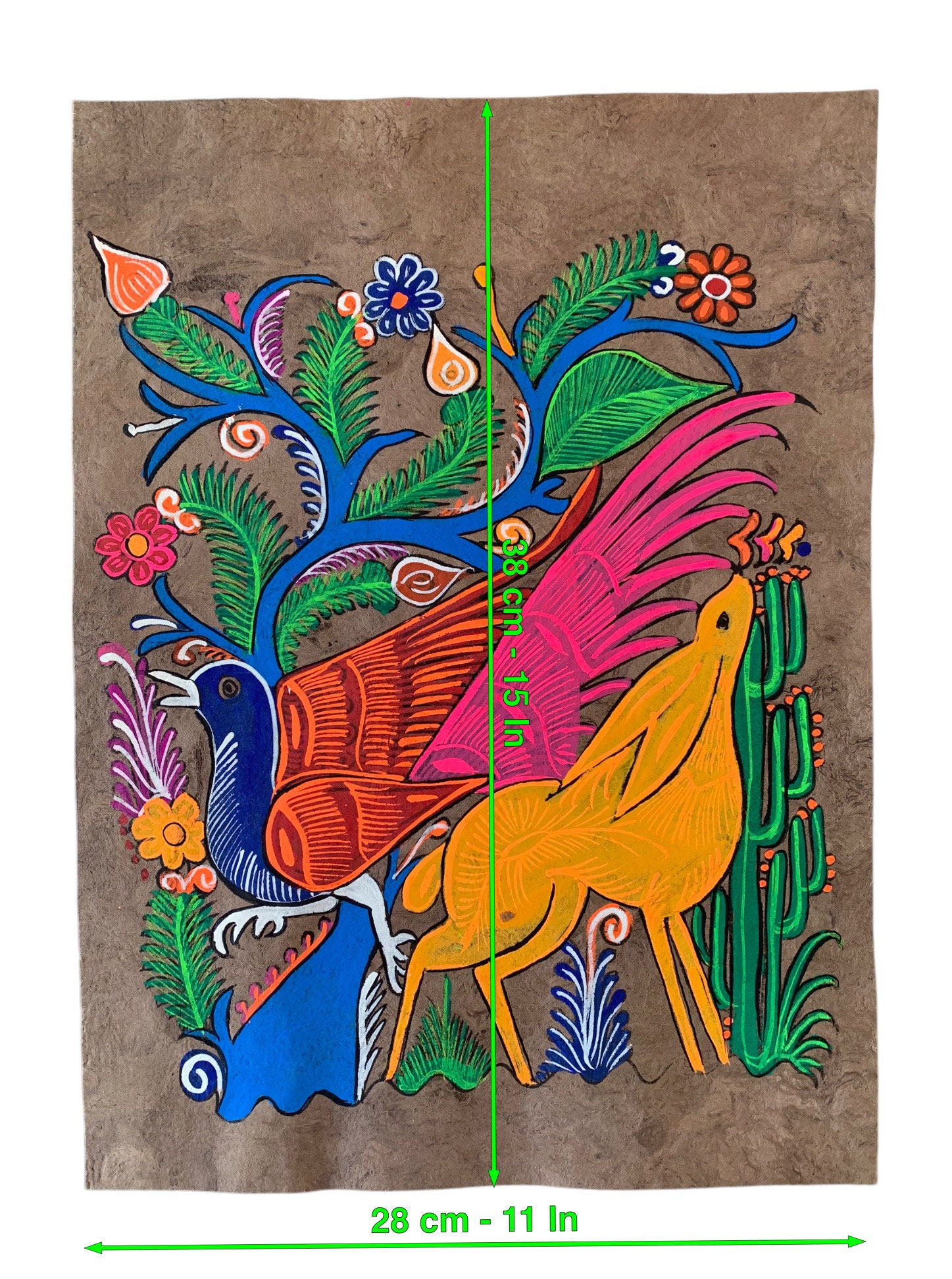 Mexican Folk Art, Papel Amate, Mexican Craft Decoration, Colorful Wall ...