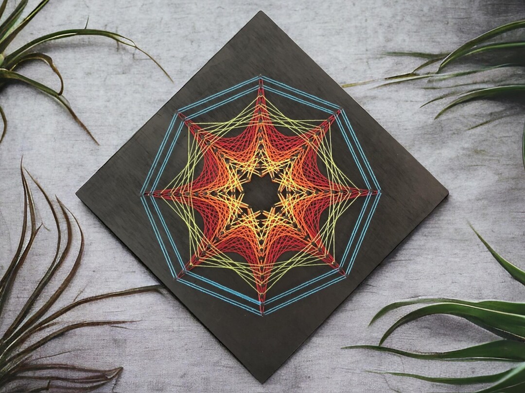 String Art Geometric - Mexican Folk Art- Wall Art- Home Decor- Mexican ...