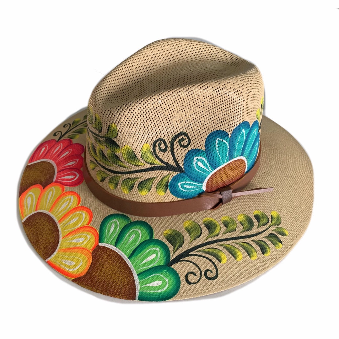 Mexican Hat. Traditional Mexican Hat. Hand Painted Fedora. Colorful ...