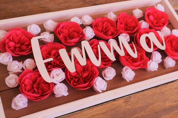 Baby Name Sign Paper Flower Décor Baby Name Sign for - Etsy