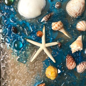 Blue Wave Seashells Resin Glass Framed Art - Etsy