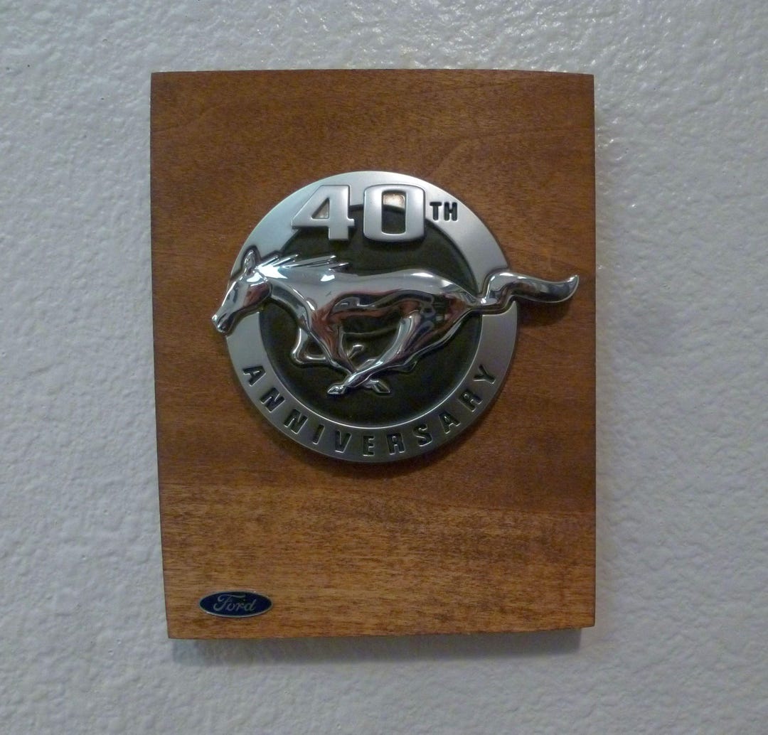 Ford Mustang 40th Anniversary Emblem Plaque - Unique Automotive Art ...