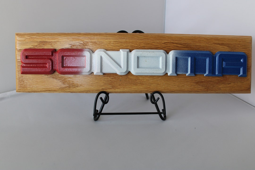 GMC Sonoma Painted Script Emblem Wall Plaque #AE-014 - Unique ...