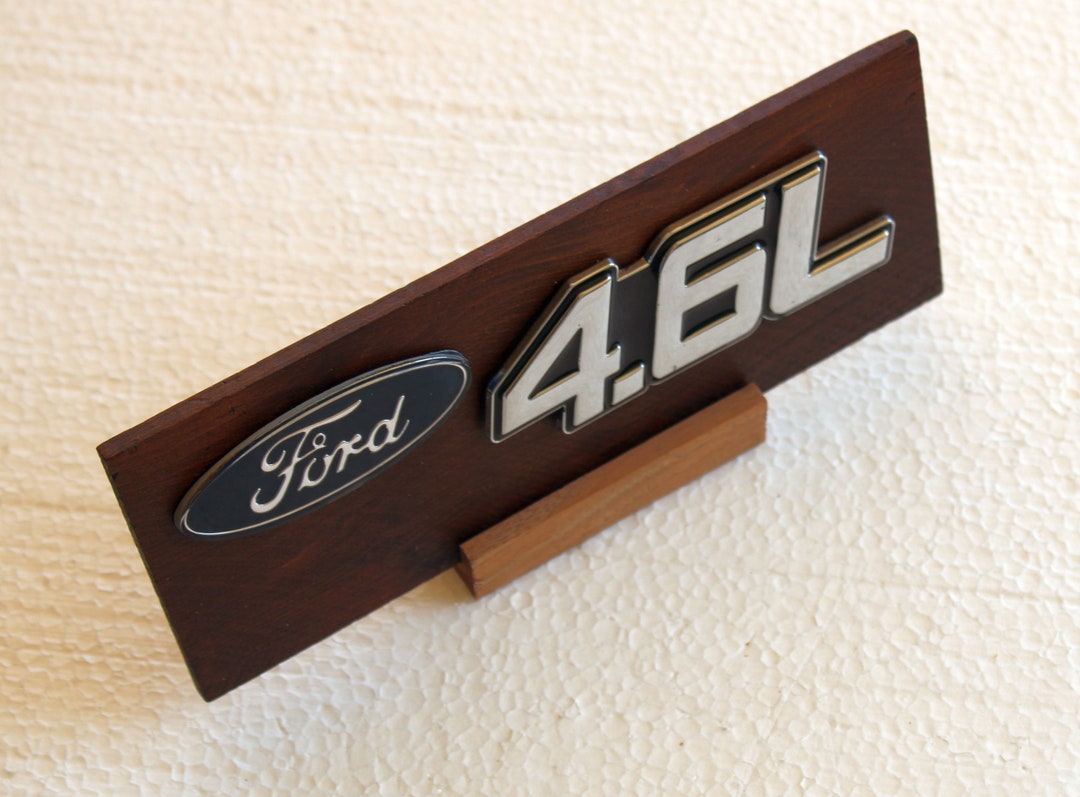 Ford Blue Oval 4.6L Engine Emblem Desk Plaque Unique Automotive Art ...