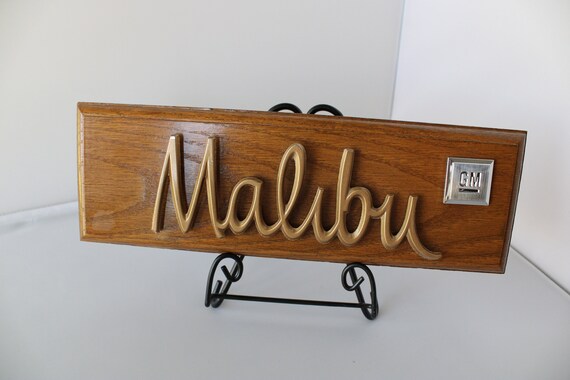 Chevy Malibu Gold Script Emblem Wall Plaque AE-043 Unique | Etsy