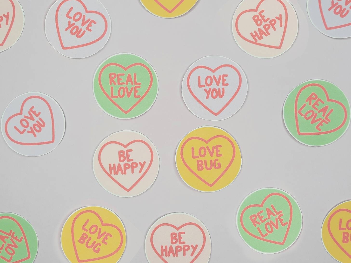 Cute Love Heart Sweet Sticker Pack Valentine's Candy - Etsy