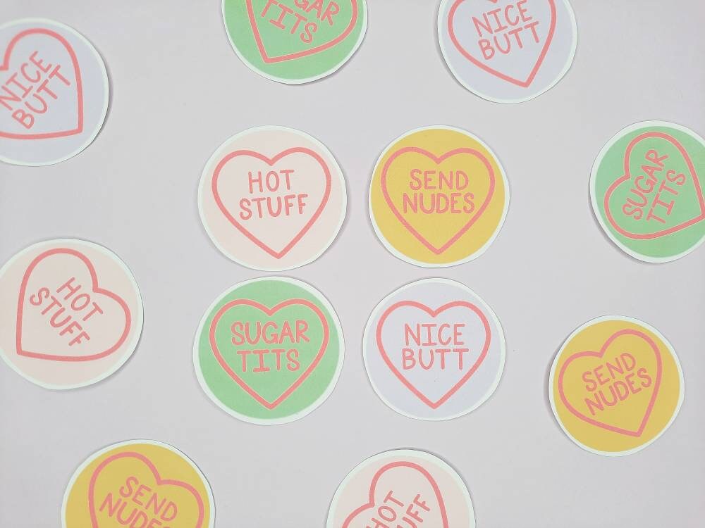 Cute Love Heart Sweet Sticker Pack | Valentine's | Candy | Kawaii - Etsy