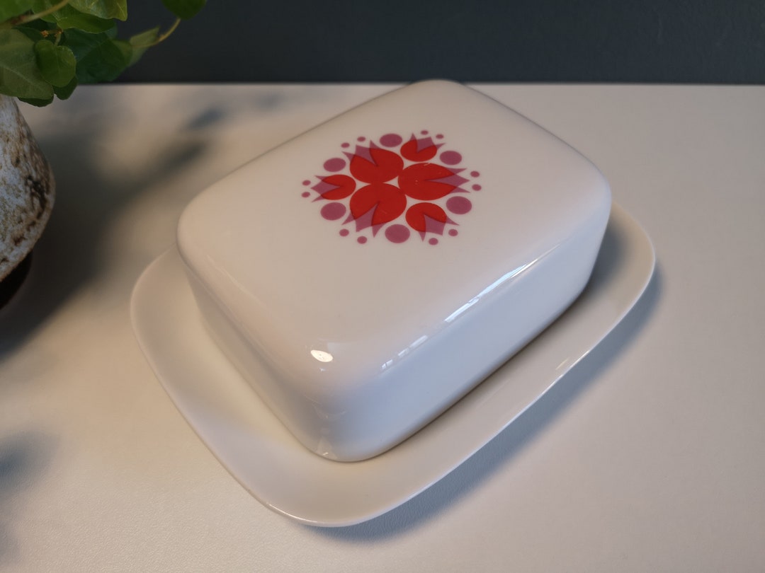 Thomas Rosenthal Pinwheel Butter Dish With Geometric Floral - Etsy