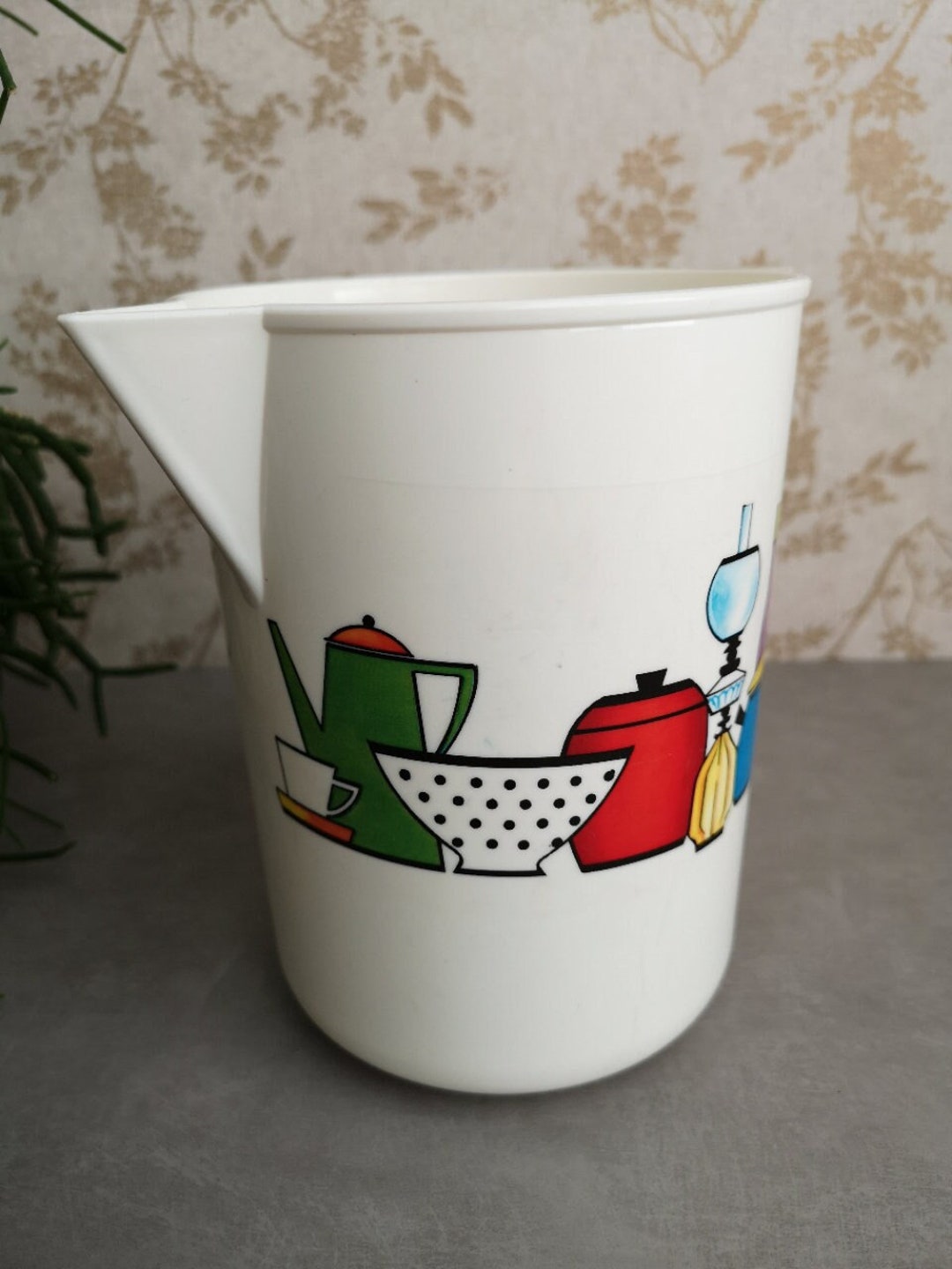 Vintage BASF Mixing Bowl or Kitchen Utensils Holder With Retro Drawings ...