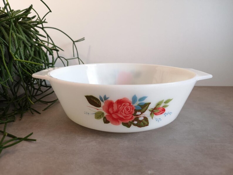Vintage PYREX Large Size Cottage Rose Casserole Dish, Pink Roses With ...