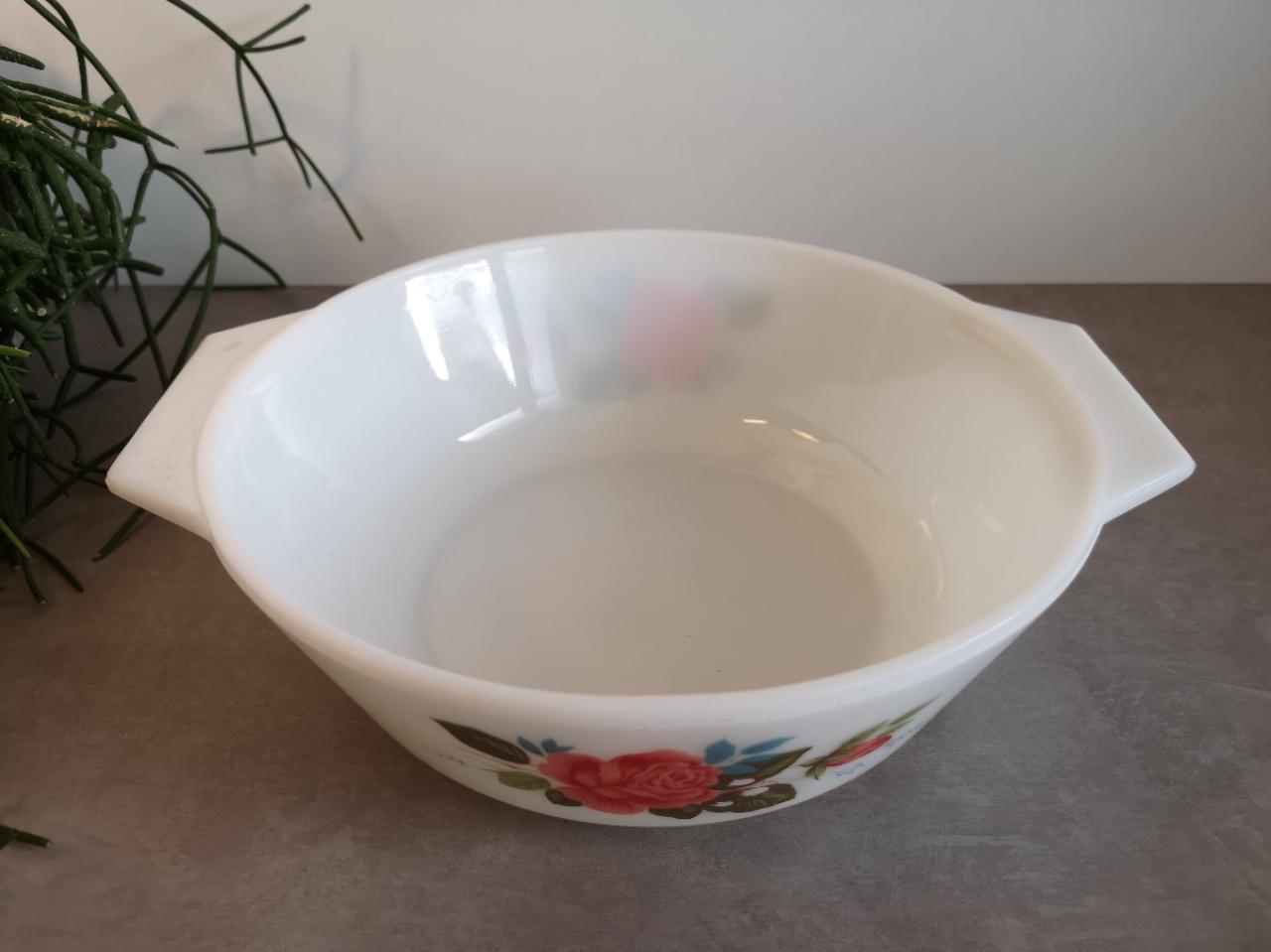 Vintage PYREX Large Size Cottage Rose Casserole Dish, Pink Roses With ...