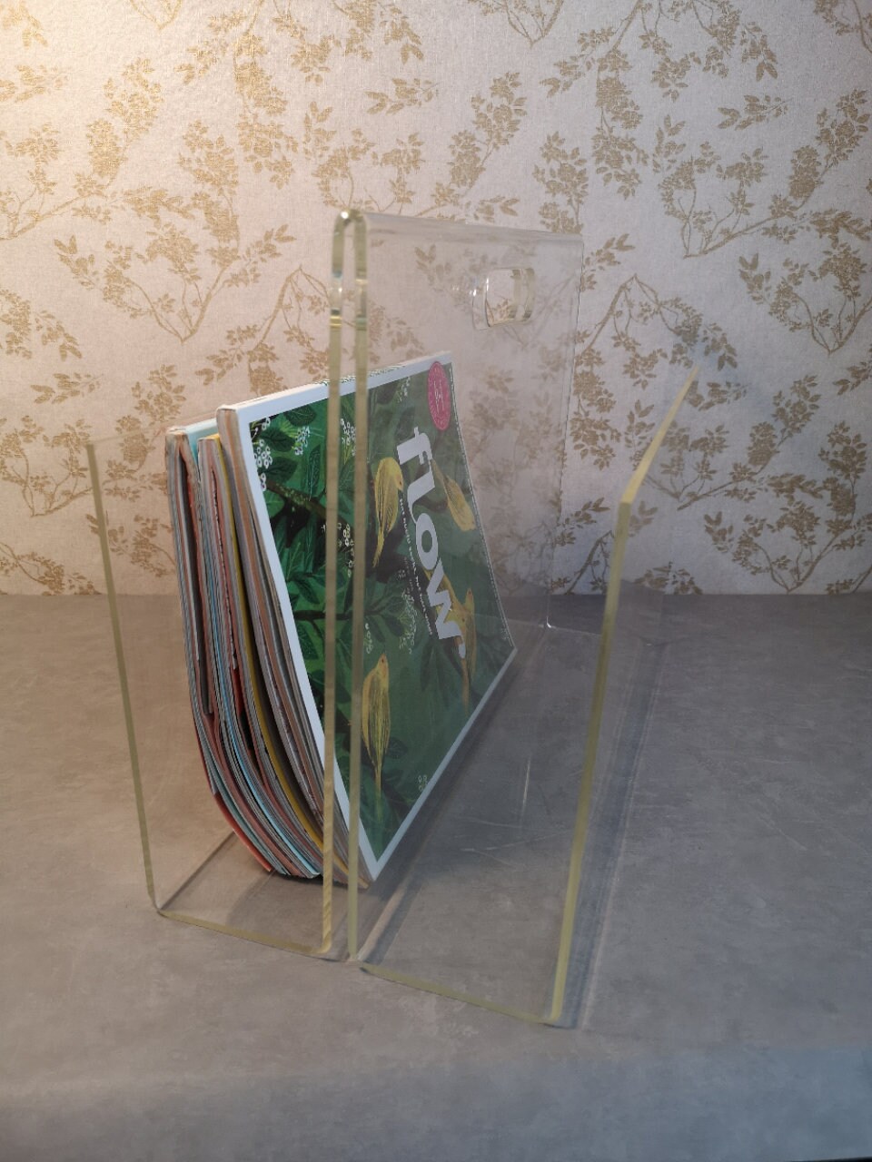 Vintage Plexiglass Magazine Holder, Transparent Acrylic Rack, Mcm, 70s ...