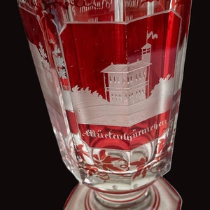 Antique Biedermeier Bohemian Glass Spa Goblet 19th.c. Teplitz - Etsy
